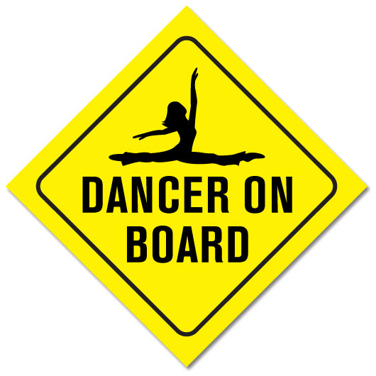 Dancer on Board 5" x 5" Bumper Sticker - Made in USA – Ballet Gift Shop